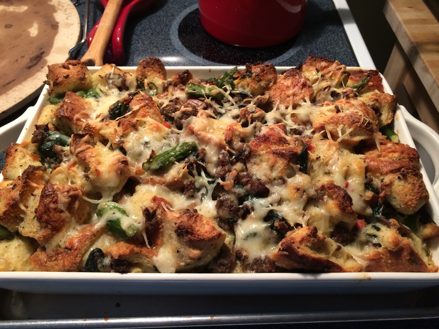 Sweet Italian Sausage, Mushroom, And Asparagus Strata - Let's Dish With ...